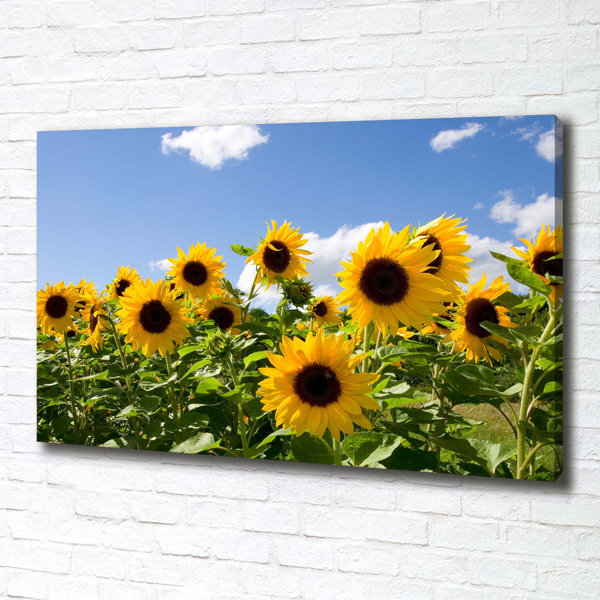 Sommerallee Sonnenblumen - Kunstdrucke auf Leinwand - Wrapped Canvas | Wayfair.de
